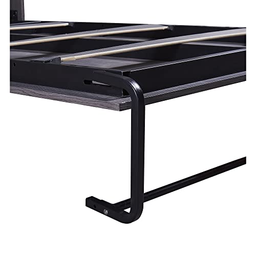 PQXM Multifunctional Full Size Murphy Bed with Wardrobe and 3 Drawers, Solid Wood Storage Bed Folds into a Cabinet, Great for Small Space Apartments Studio Guest Rooms