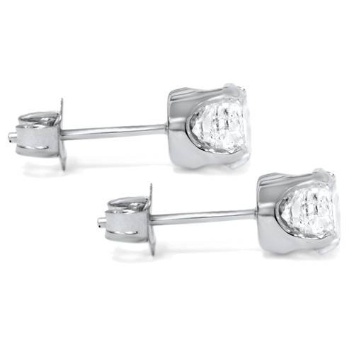 Certified 1 Ct T.W. Round-Cut Natural Diamond Studs Women's Earrings in 14k White or Yellow Gold