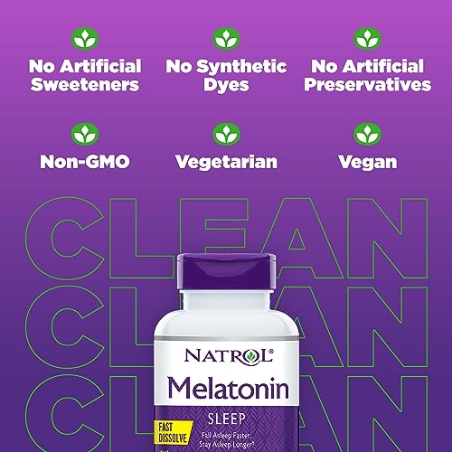 Natrol Melatonin 5mg, Strawberry-Flavored Dietary Supplement for Restful Sleep, 150 Fast-Dissolve Tablets, 150 Day Supply