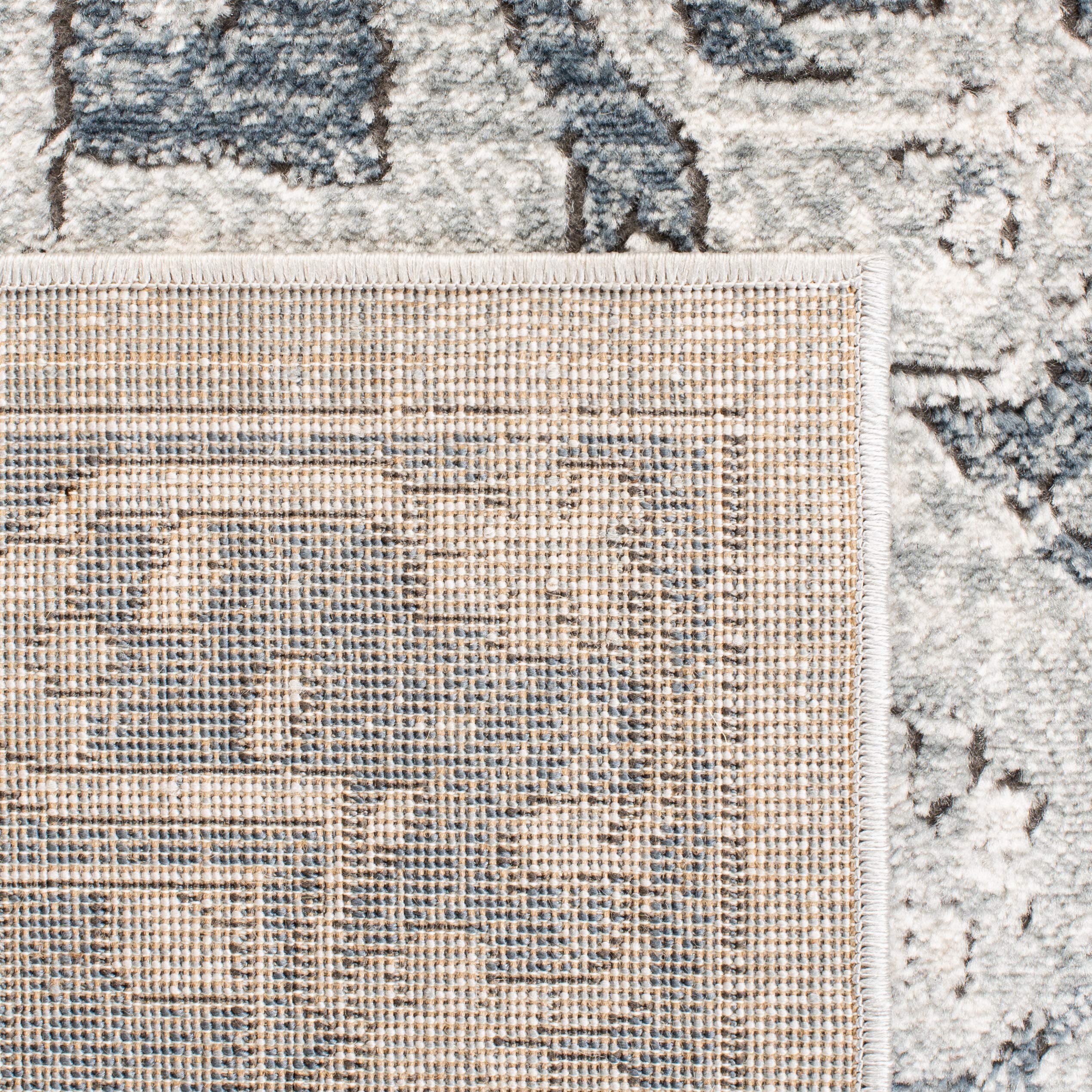 MARTHA STEWART x SAFAVIEH 9' x 12' Navy/Ivory MSR883N Denver Traditional Medallion Non-Shedding Area Rug