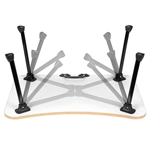 Lap Desk Foldable β Bed Tray for College Dorm and Home β with Handles and Foldable Legs - Perfect Laptop Desk β Perfect for Writing, Eating, Working, Studying - Wood Top Bed Table