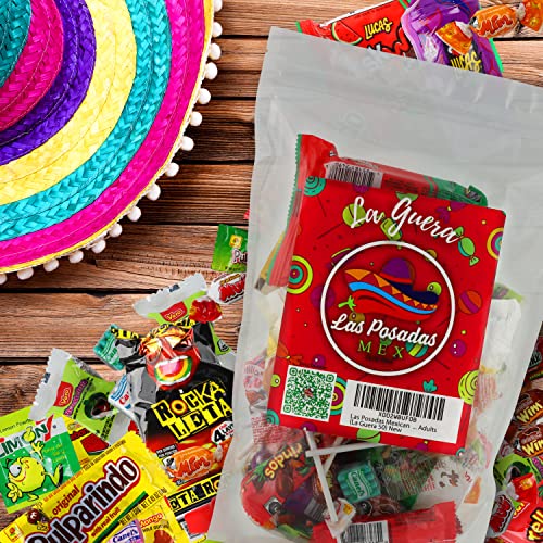 Las Posadas Candy (50 Counts) β Spicy, Sweet, Sour Dulces Mexicanos Assortment Pack β Authentic Mexican Snacks for Kids and Adults (La Guera 50)
