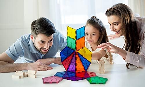 PicassoTiles Magnetic Building Block Set Geometry Shape Magnet Tiles Construction Toy STEM Learning Kit Educational Playset Playboard Pretend Play Stacking Blocks Child Brain Development PT16