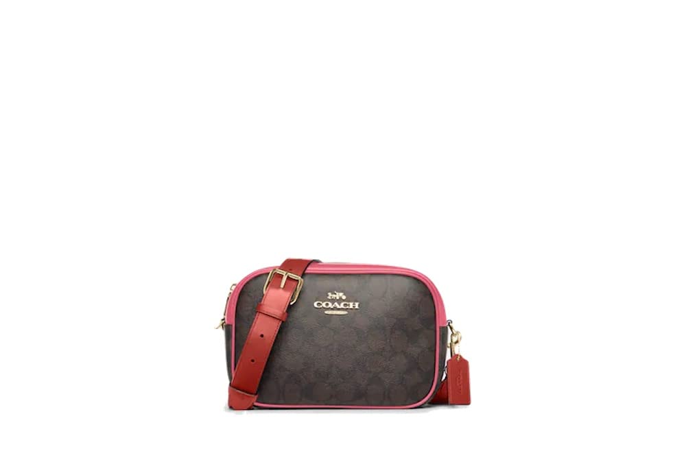 Coach Jamie Camera Bag Signature Canvas(IM/Brown/Watermelon)