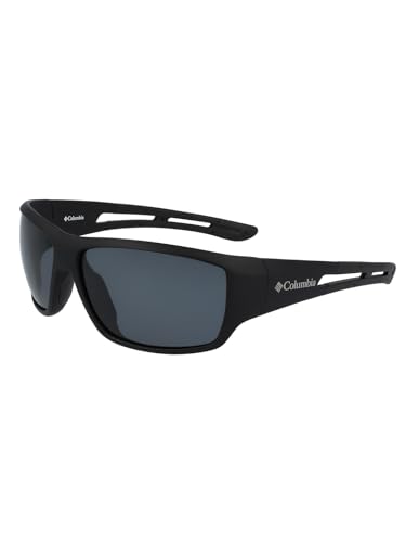 Columbia Men's Utilizer Wrap Polarized Sunglasses, Matte Black/Smoke Polarized, 62 mm