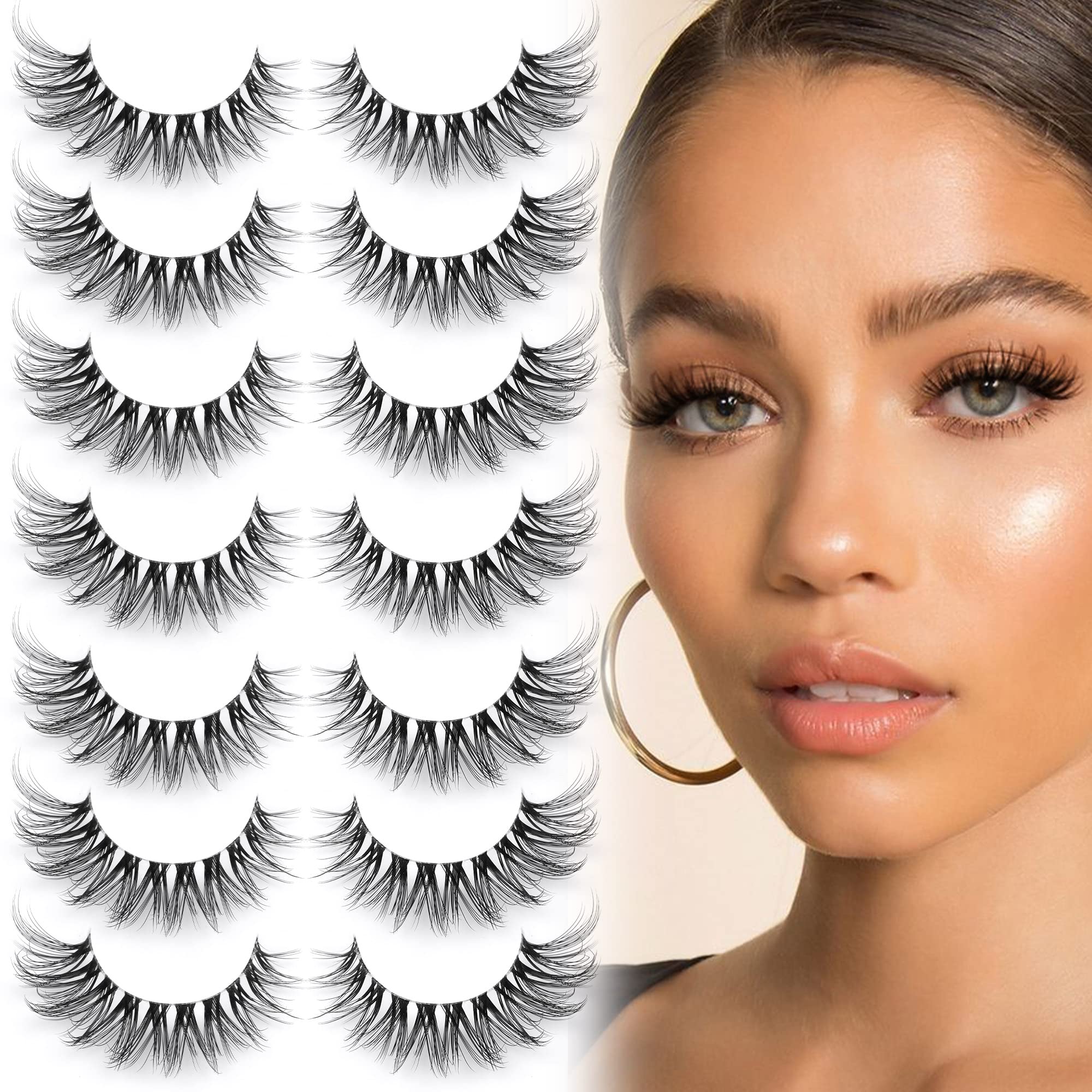 False Eyelashes Natural Look Wispy Faux Mink Lashes Natural Lashes 3D Fake Eyelash Look Like Cluster Lash by TOOCHUNAG