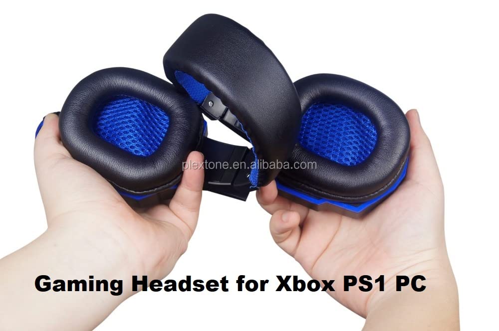 Plextone PC780 Gaming Headset with Microphone Stereo Bass Earphone for PC, Xbox One, PS4, Mac, Mobile and VR (Black and Red)