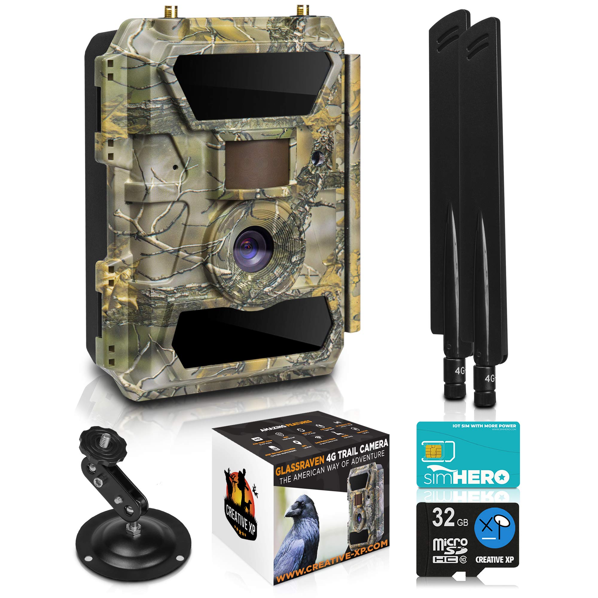 CREATIVE XP LTE 4G Cellular Trail Cameras + Compound Bow and Arrow for Adults and Teens - Outdoor WiFi Full HD Wild Game Camera with Night Vision for Deer Hunting, Security - Wireless Waterproof