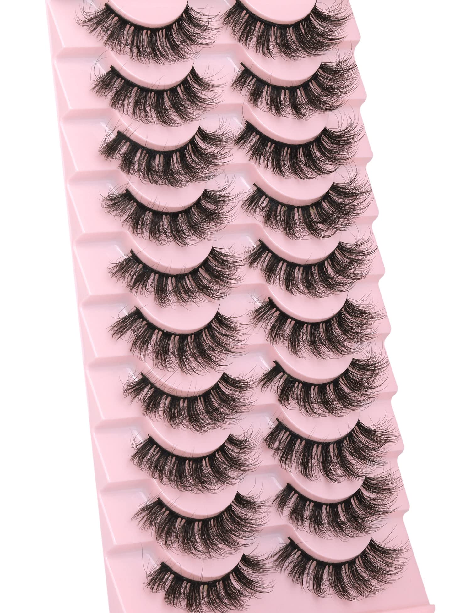 False Eyelashes 16mm Fluffy Lashes That Look Like Extensions Strip Eyelashes Wispy Cat Eye Lashes Pack 3D Faux Mink Lashes Natural Look by Zegaine 10 Pairs