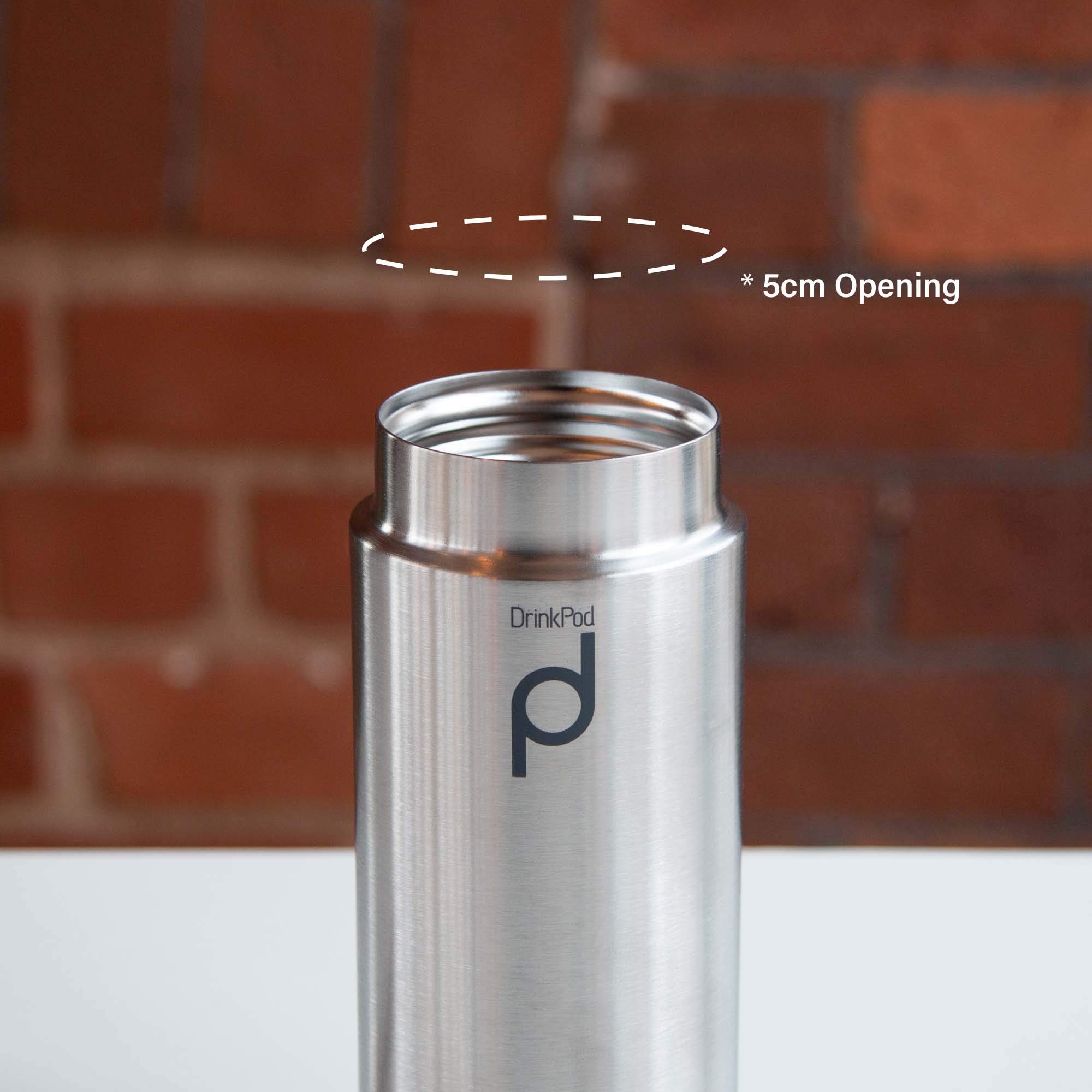 Drinkpod Grunwerg Vacuum Insulated Capsule Flask, Stainless Steel, Satin, 200ml