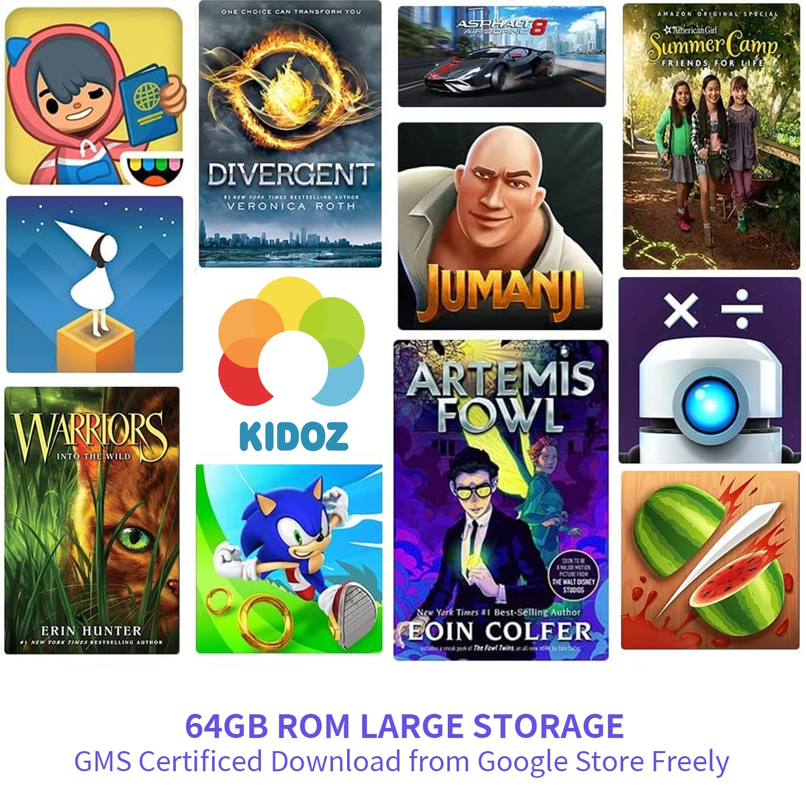 COLORROOM Android 13 Tablet for Kids 10inch Kids Tablet 64GB 512GB Expand Parental Controls, Learning & Play, Dual Camera, WiFi, Bluetooth, 1280 * 800 Touch Screen, Games Tableta with YouTube