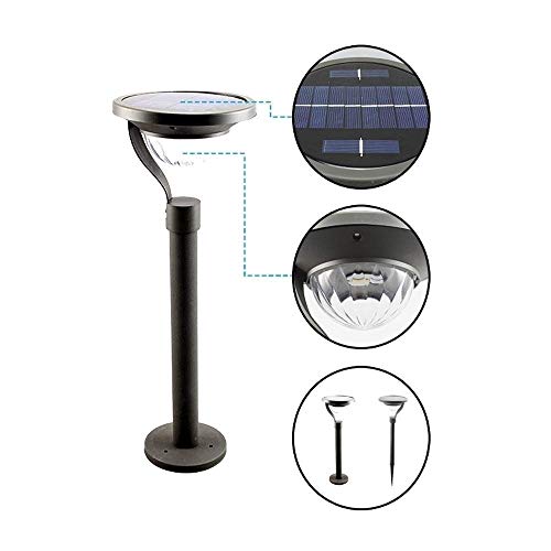 ZMY Solar Energy Waterproof Pillar Lighting Outdoor Black Acrylic Column Lamp Modern LED Ultra Bright Garden Post Light Lawn Landscape Home Pathway Illumination