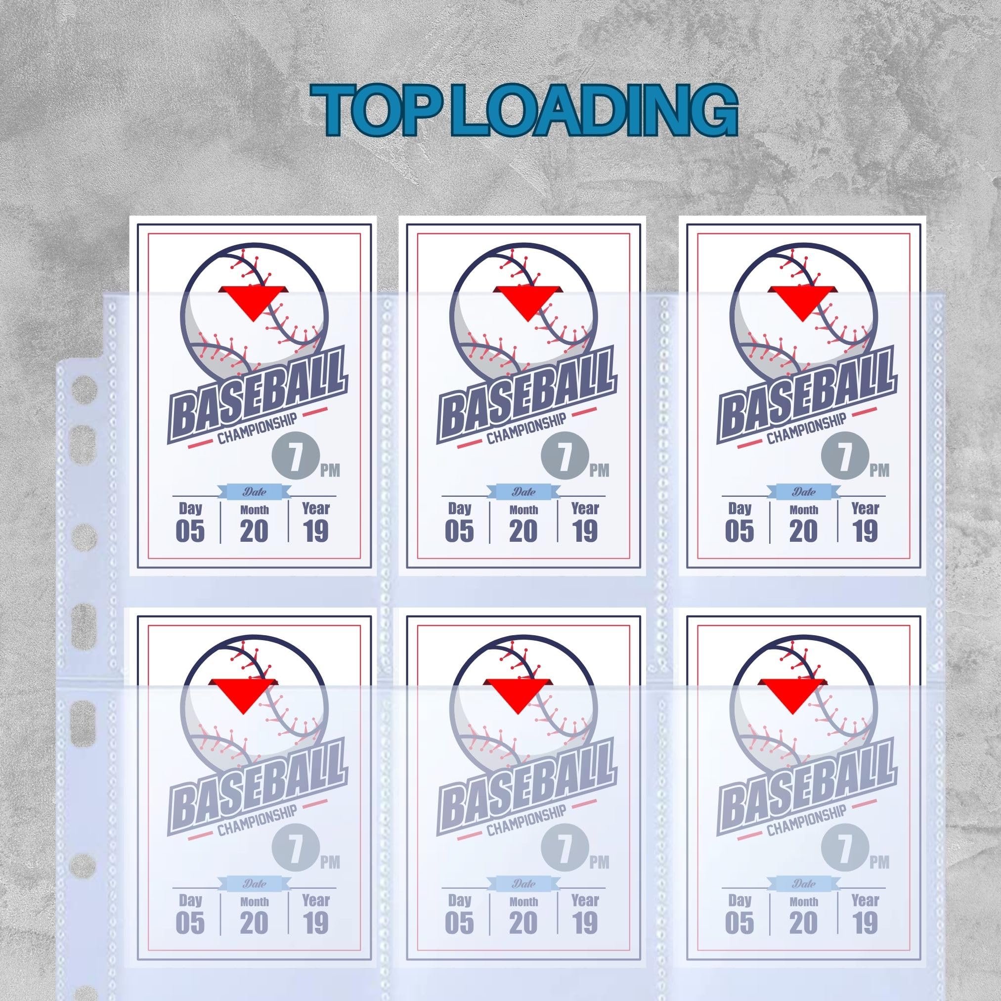 PERFORMORE 9-Pocket Trading Card Binder Sleeves for 3 Ring Binders | Yugioh, Baseball, Pokemon, Sports Card Page Protector Sheets | Plastic Top Loader Pages (25 Pack)