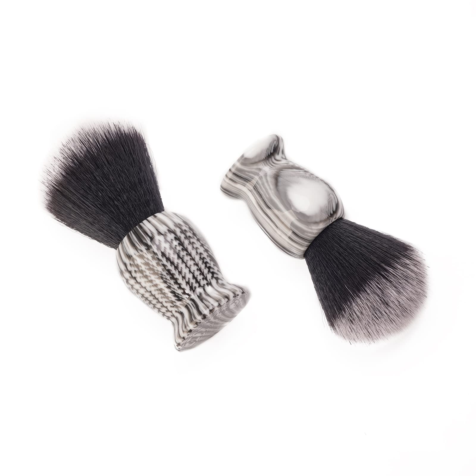 CSB Handmade Tuxedo Synthetic Nylon Hair Knot Shaving Brush with Stylish Stripe Pattern Resin Handle - Vegan Shave Brushes for Men