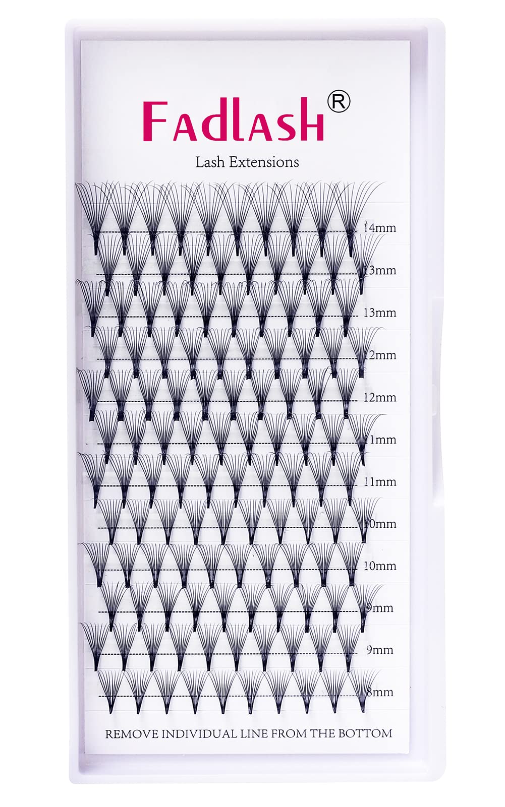 Lash Extension 10D Premade Volume Eyelash Extensions .05 .07 Thickness Premade Lash Fans Pointed Base Middle Stem Eyelash Extension Supplies(10D-0.05-D,Mix 8-14mm)