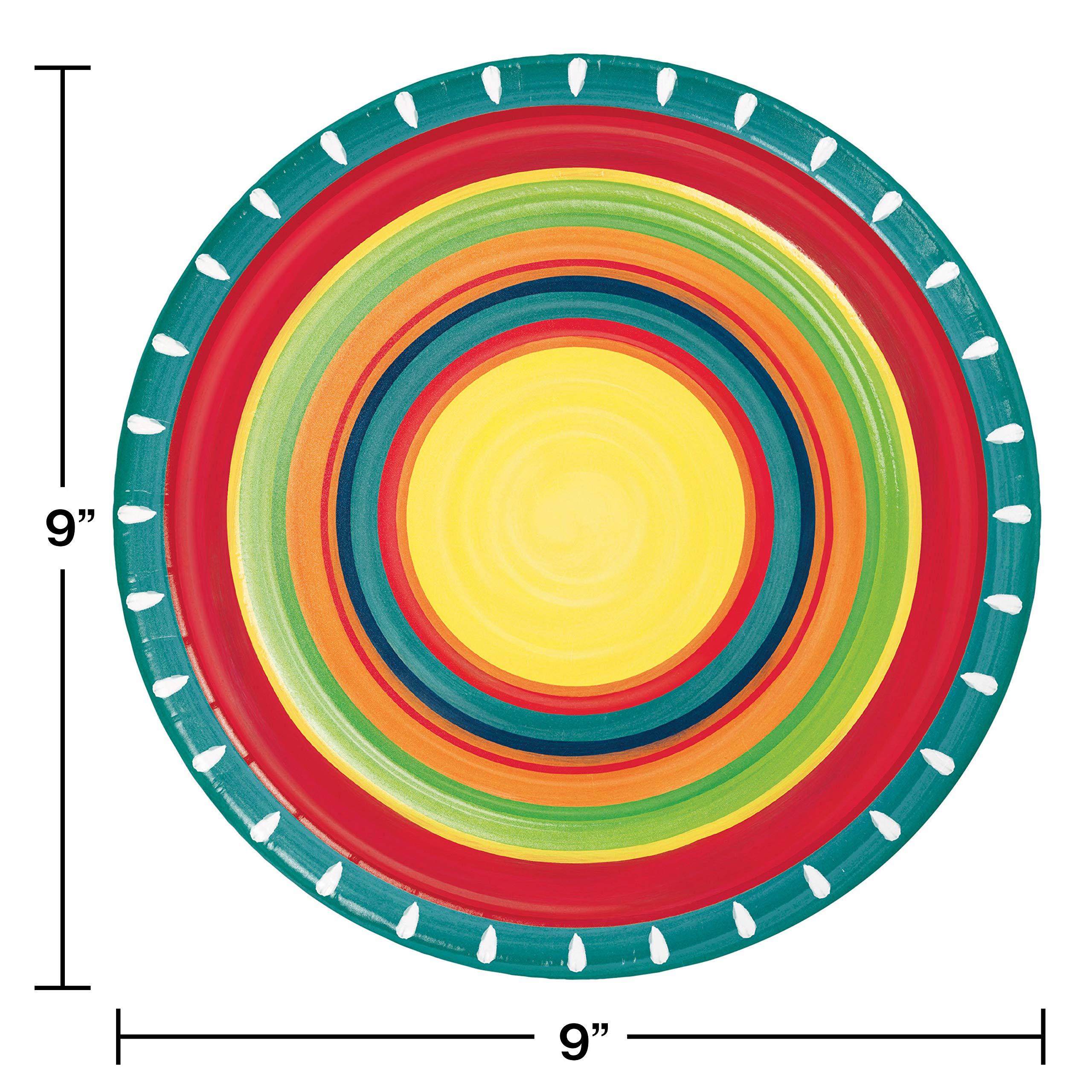 Creative Converting Paper Dinner Plates, 9", Multicolor