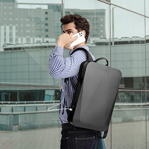 JUMO CYLY Anti-Theft Hard Shell Laptop Backpack, Waterproof Travel Backpack with USB Slim Gaming Computer Bag with Lock For 17 Inch