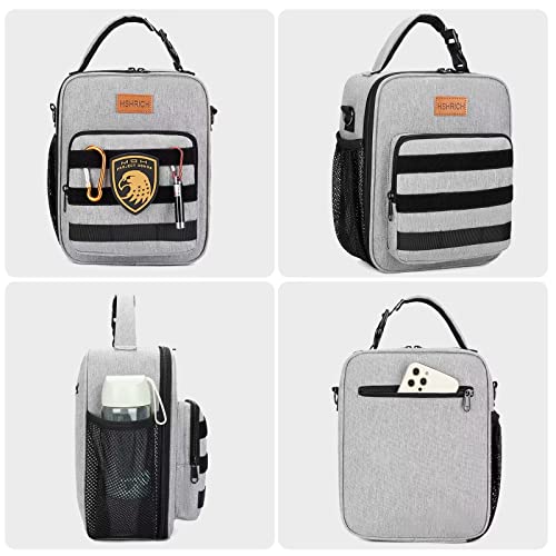 HSHRICH Lunch Box for Men Women, Insulated Reusable Portable Lunchbox - Adults Small Lunch Bag for Office Work Picnic (Grey)