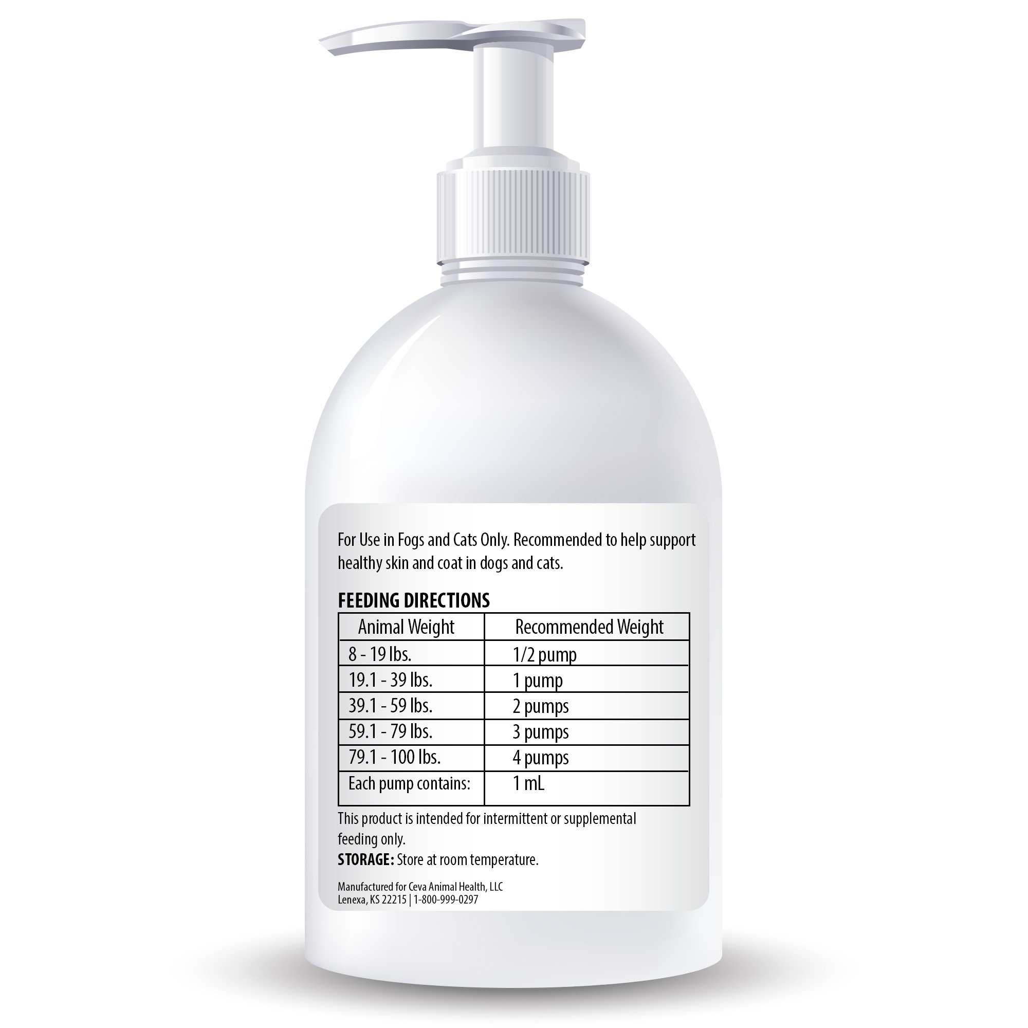 Ceva Derma-3 Liquid, Omega-3 Fatty Acid & Vitamin Supplement for Dogs & Cats (8 oz.)