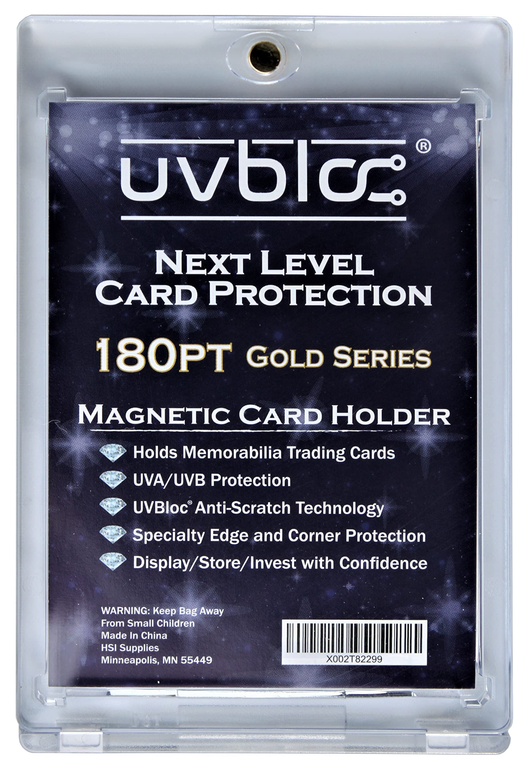 UVBLOC One Touch Card Holder 180pt Magnetic Baseball Jersey Patch Protectors Sleeves Cases for Trading Sports Cards