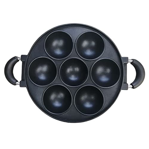 Dsxnklnd 7-Hole Cake Cooking Pan Cast Iron Omelette Pan Non-Stick Cooking Pot