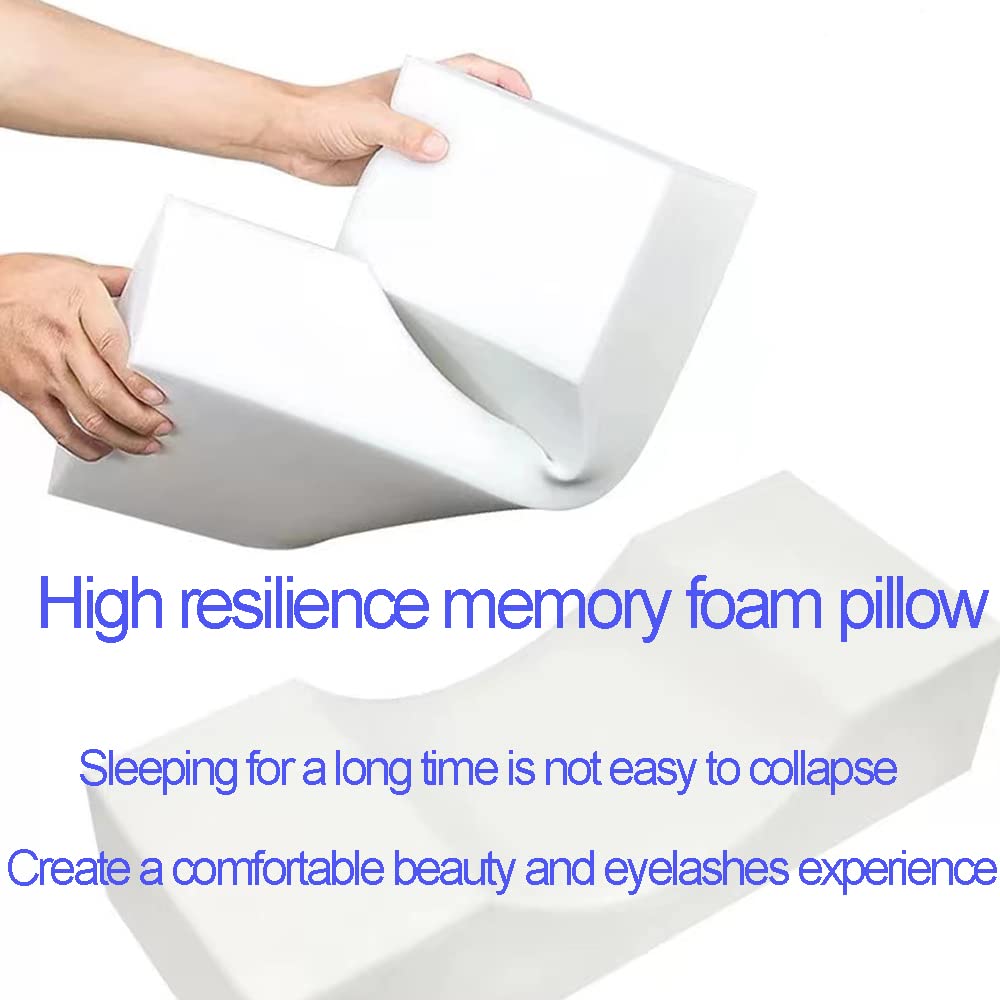 Pink Eyelash Extension Pillow, Eyelash Extension Tool for Beauty Salon, U Shape Neck Pillow with Comfortable Foam Velvet Pillowcase