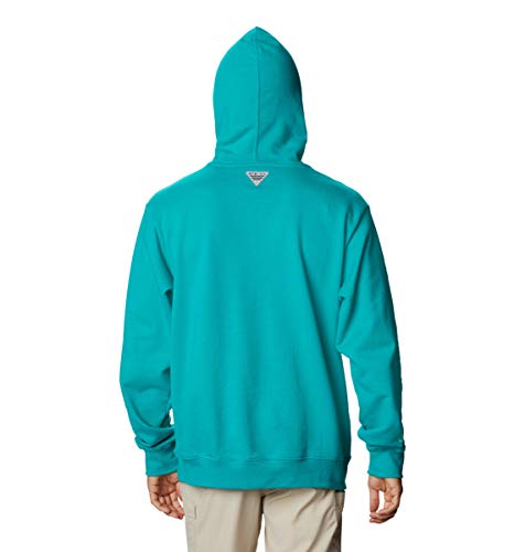 Columbia Men's PFG Running Line Hoodie, Tropic Water/Lime Glow Dorado, X-Large