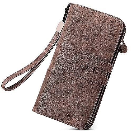 CLUCI Women Backpack Purse Leather Bundles with Women Wallet Large Designer Card Holder