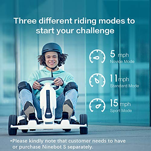 Segway Ninebot S-Plus Smart Self-Balancing Electric Scooter, Remote Control and Auto-Following Mode, White & Segway Ninebot Electric GoKart, 13.7 Miles and 10MPH, W. Capacity 220lbs