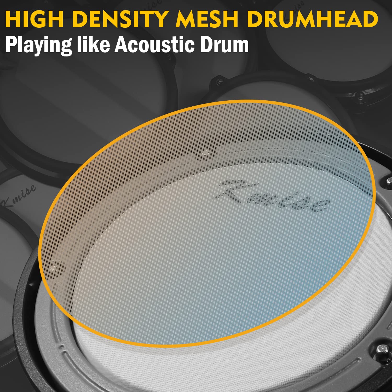 Electric Drum Set-Kmise Professional 7-Piece Electronic Drum Set for Beginner Kids with USB MIDI Function,Mesh Drum Pads,Drumsticks,Headphone (162 Sounds+4 Drums+3 Cymbals)