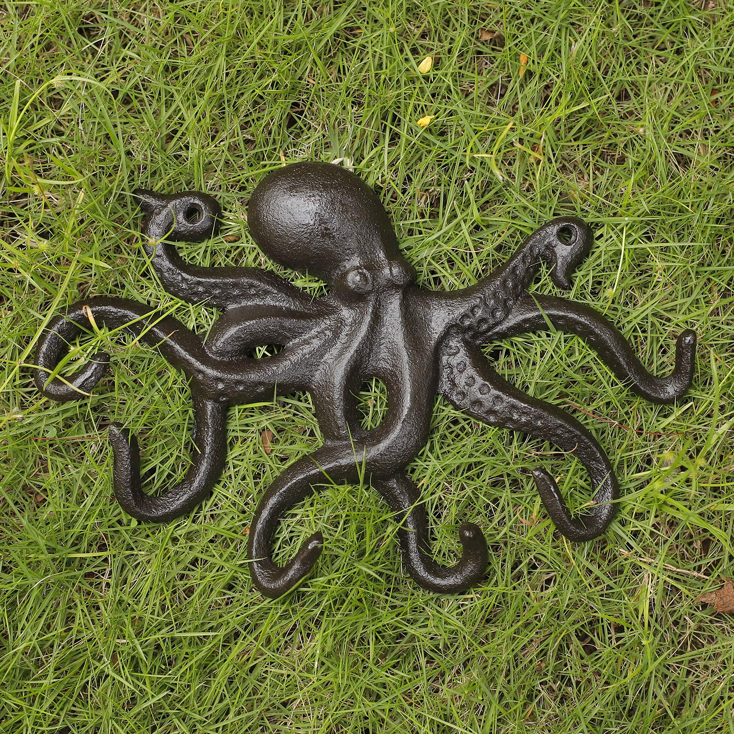 ChasBete Key Holder for Wall, Octopus Coat Hooks Wall Mounted Towel Hooks, Heavy Duty Wall Hooks Decorative with 6 arms