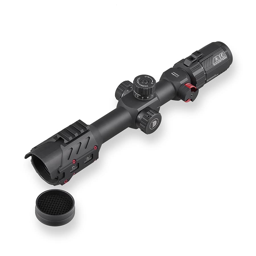 DISCOVERYOPT 4-16x44 (FFP) First Focal Plane Rifle Scope with Angle-Indi Cator, High Shock Resistance Stretch Lock Hunting Scope with 2* Scope Mount (11mm Ring+Scope)
