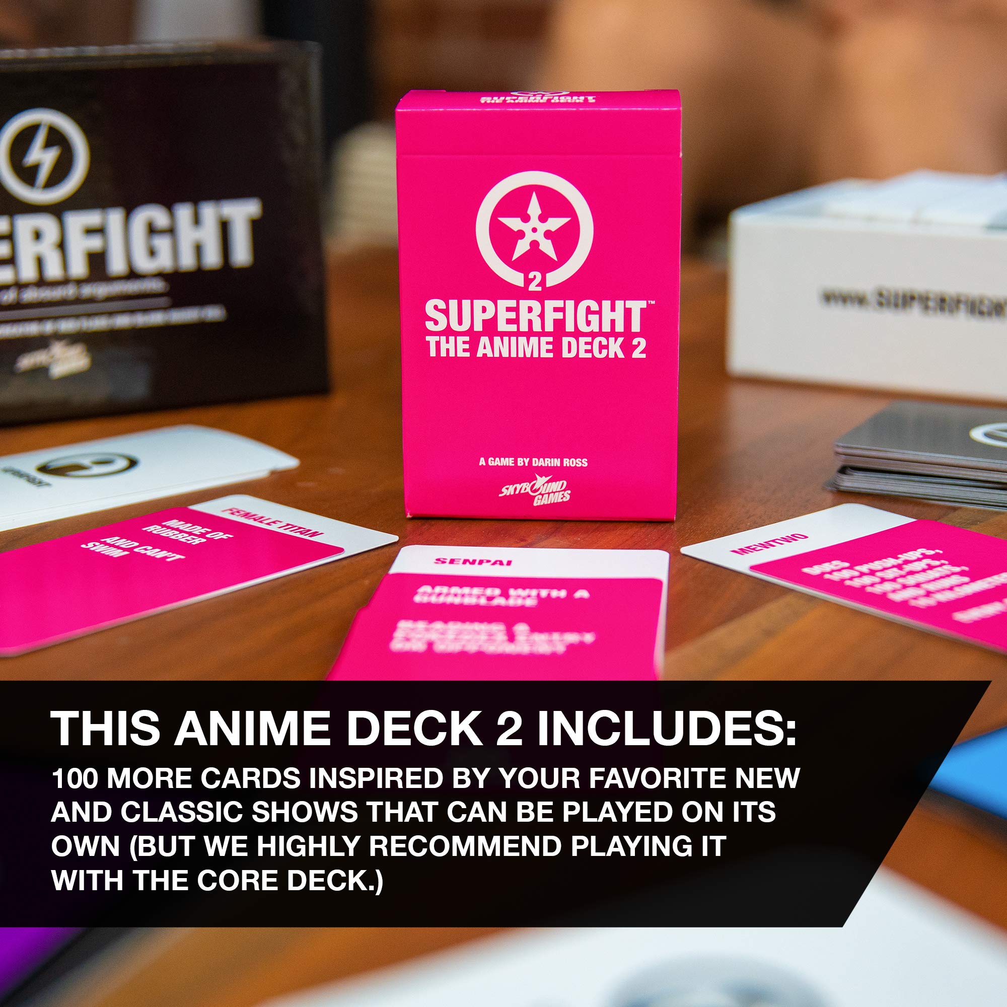 Skybound Superfight Anime Deck 2: 100 Expansion Cards for The Game of Absurd Arguments | for Kids Teens Adults, 3 or More Players, Ages 8+