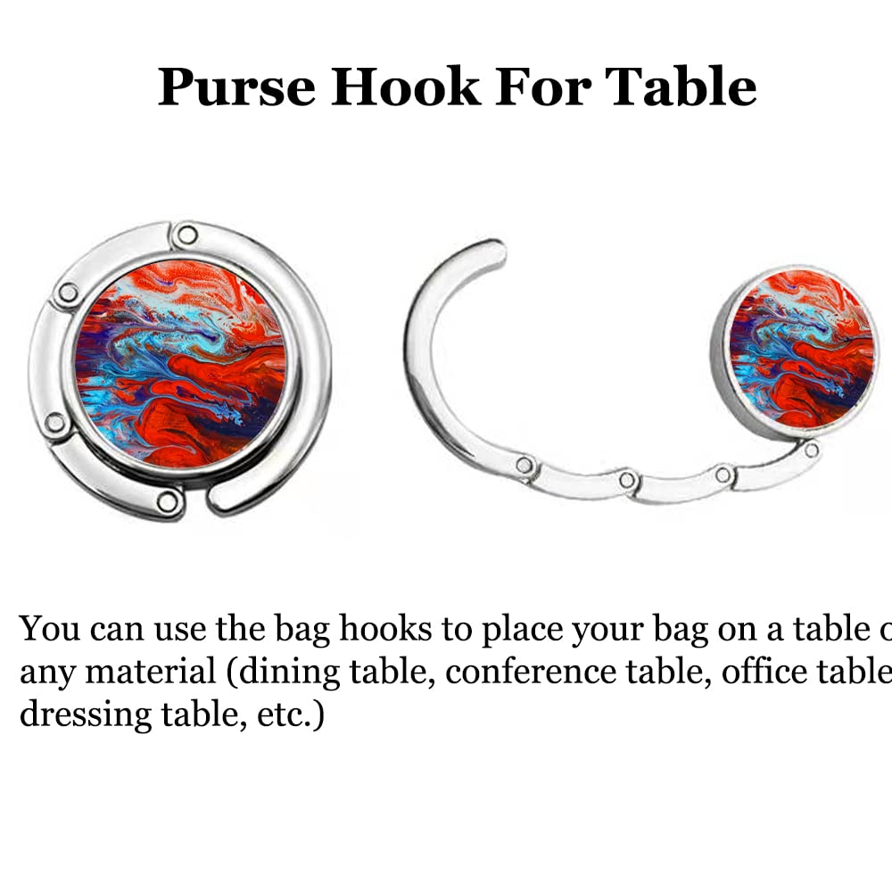 CSGTSWGS Purse Hook, (4 PCS) Purse Hanger Folding Purse Holder for Table Handbag Storage and so on,Premium Women's Handbag Hanger(Red Orange Brown Blue)
