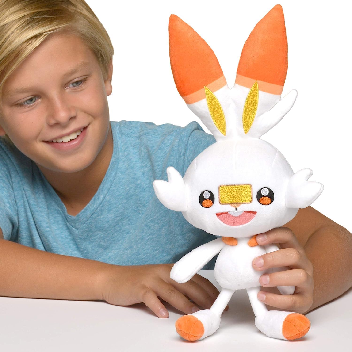 Pokémon 8" Scorbunny Plush - Sword and Shield Starter Figure - Authentic Soft Stuffed Animal Toy - Valentine's Day & Easter Basket Stuffer Gift for Kids, Boys, Girls - 2+
