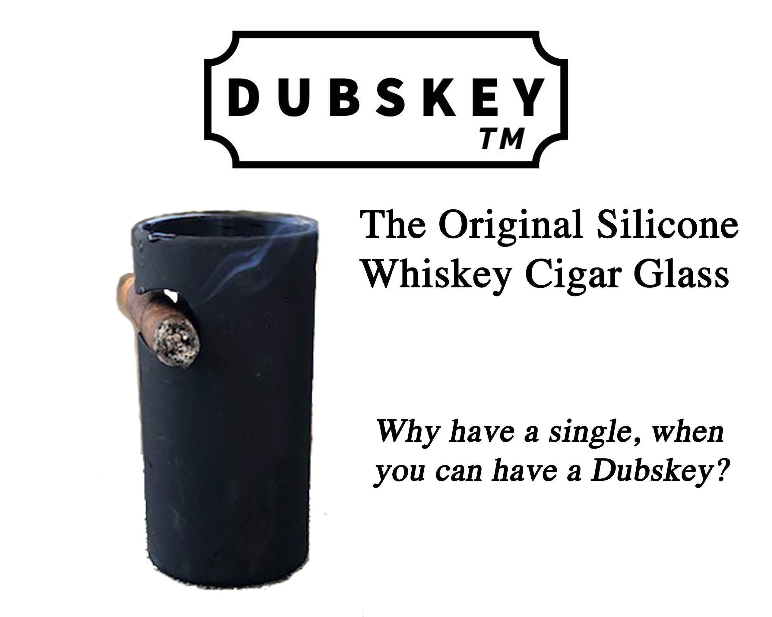 Dubskey CIGAR HOLDER CUP β Silicone Drinking Glass, Built-in Blunt Rest For Outdoors, GOLF, BOATING, CAMPING & TRAVEL, Bourbon, Whiskey, Scotch, Mixers & Cocktails (15 oz) - With Guillotine Cutter