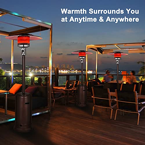 GASLAND Patio Heaters For Outdoor Use, 46,000 BTU Portable Propane Yard Heater with Anti-tilt and Flame-out Protection System, 87 Inches, ETL Certification, Bronze