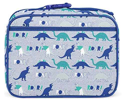 Simple Modern Kids Lunch Box for Toddler | Reusable Insulated Bag for Boys | Meal Containers for School with Exterior and Interior Pockets | Hadley Collection | Dinosaur Roar