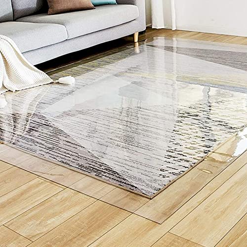 Clear PVC Desk Chair Mat Transparent Plastic Runner Rug, Office Chair Mat for Hard Wood Floors Clear Rectangle PVC Floor Mat Protector Thick 1mm,60/70/80/90/100cm wide,Non Slip Transparent Protector C