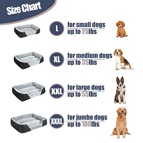 RIROMGY Dog Bed for Medium Dogs, Rectangle Machine Washable Dog Bed Warming Calming Pet Sofa Comfortable Orthopedic Dog Bed for Small Medium Dogs with Anti-Slip Bottom