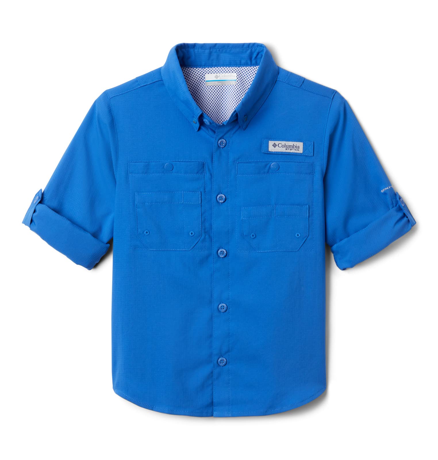 Columbia Youth Boys Tamiami Long Sleeve Shirt, Vivid Blue, Medium