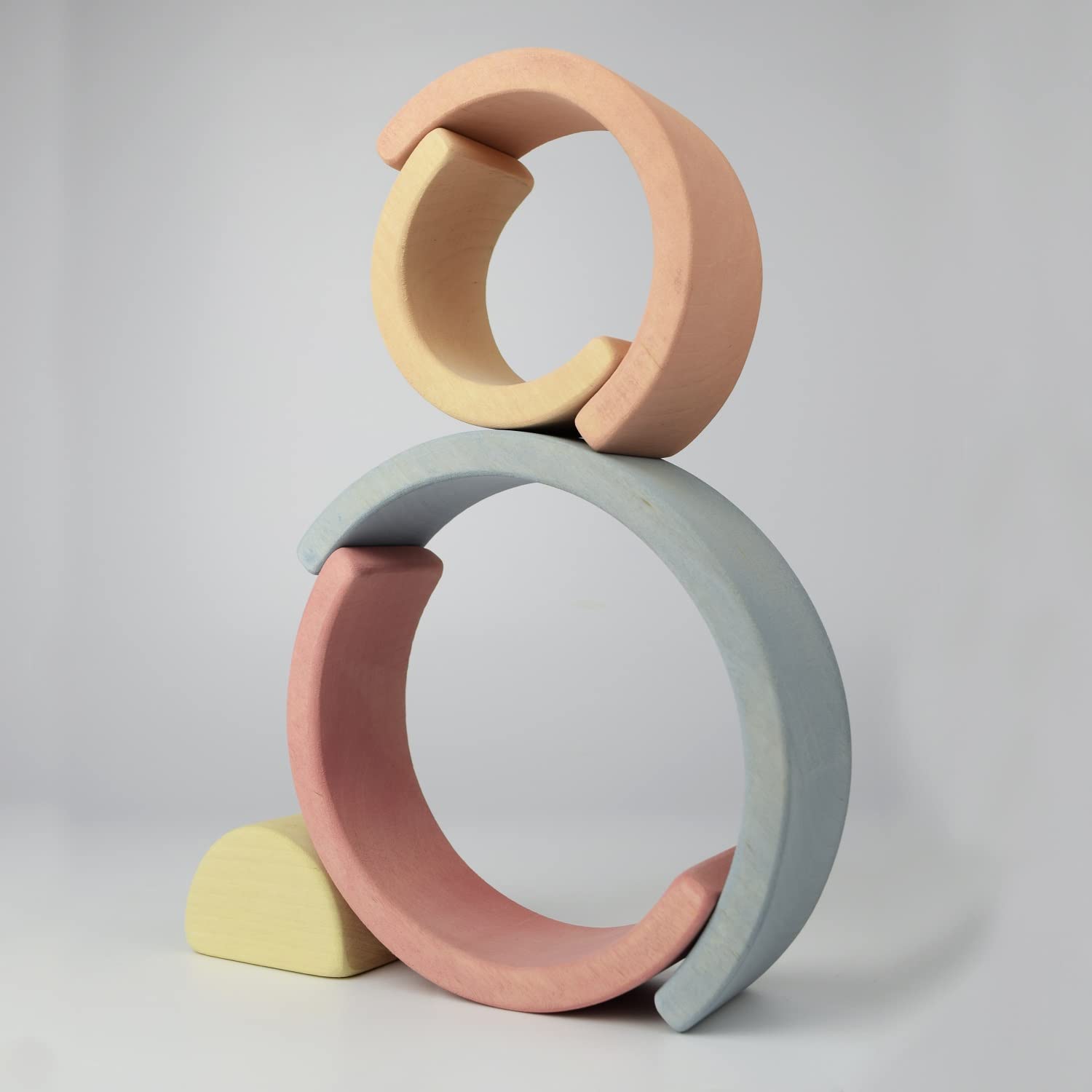 EcoWorkshop Rainbow Stacking Toy Rainbow Stacker 5 Pcs Pastel Rainbow
