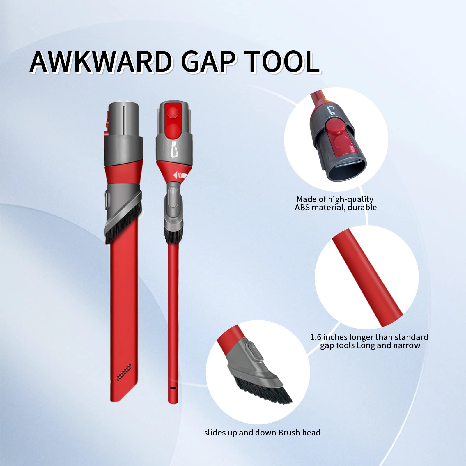 CGYGP Awkward Gap Tool Compatible with Dyson Vacuum Cleaner V15 V12 V11 V10 V8 V7 Vacuum Cleaner Accessories Ultra-Narrow Slit Corner Suction Head Brush Head