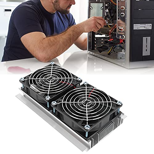Tgoon 2‑Core Semiconductor Cooler, No Need for Refrigerant Semiconductor Refrigeration Cooler Ambient Temperature Low Noise for Experiment Boards for Computers(US Plug 110V)