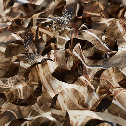 Senmortar Camo Netting, Bulk Roll Camouflage Netting Dry Grass Camo 5 x 9.8 ft, Military Hunting Mesh Nets Free Cutting for Hunting Blind Sunshade Shooting Theme Party Decoration