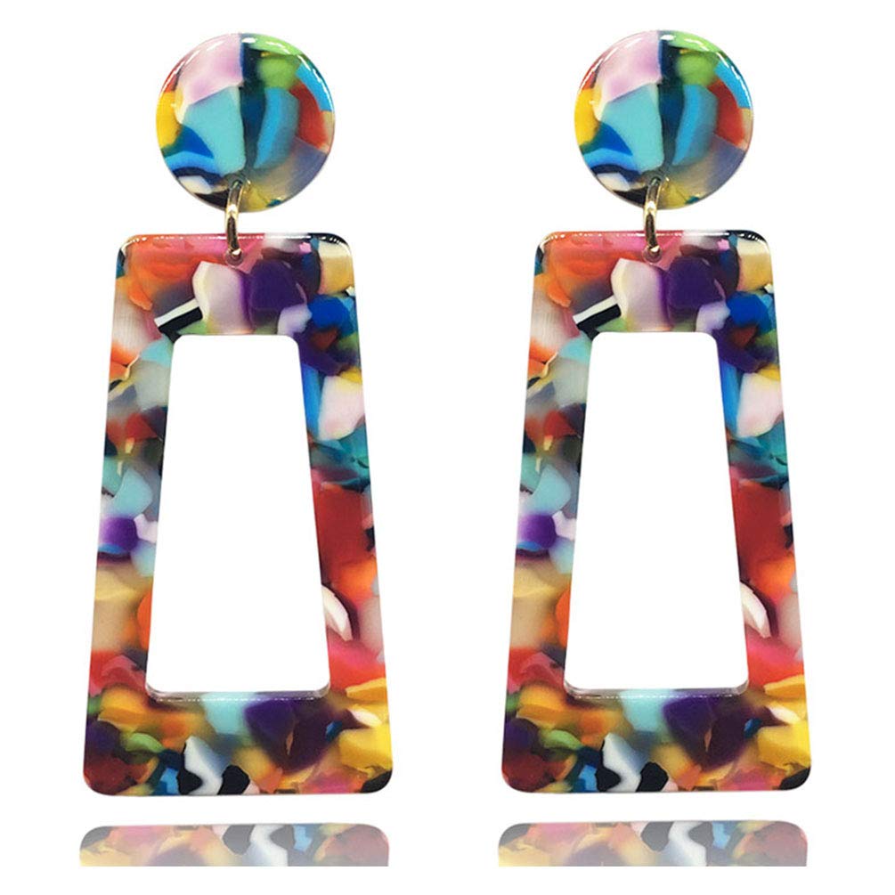CIBIRICH Acrylic Earrings for Women Multicolor Resin Earrings Statement Dangles Drop Earrings