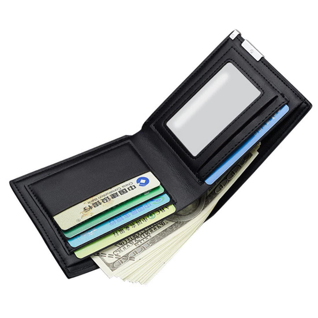 ECTOZ for Genshin Impact Wallet Pu Leather Short God's Eye Seven Elements Coin Purse Multifunctional Leather Card Wallet (Color : B)