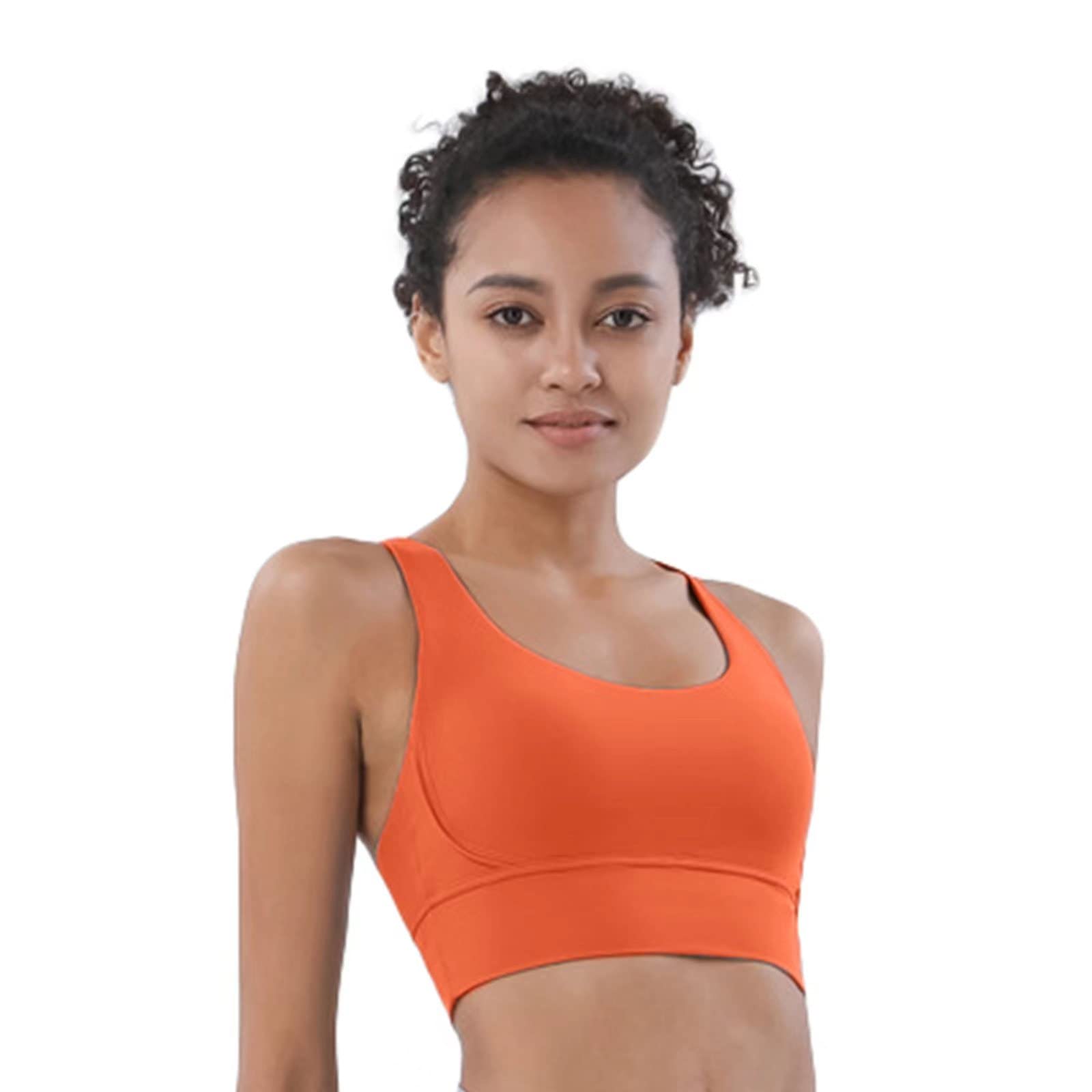 Comfort Bra for Women Padded Medium Support Workout Crop Tops for Running Yoga Gym Tank Golden