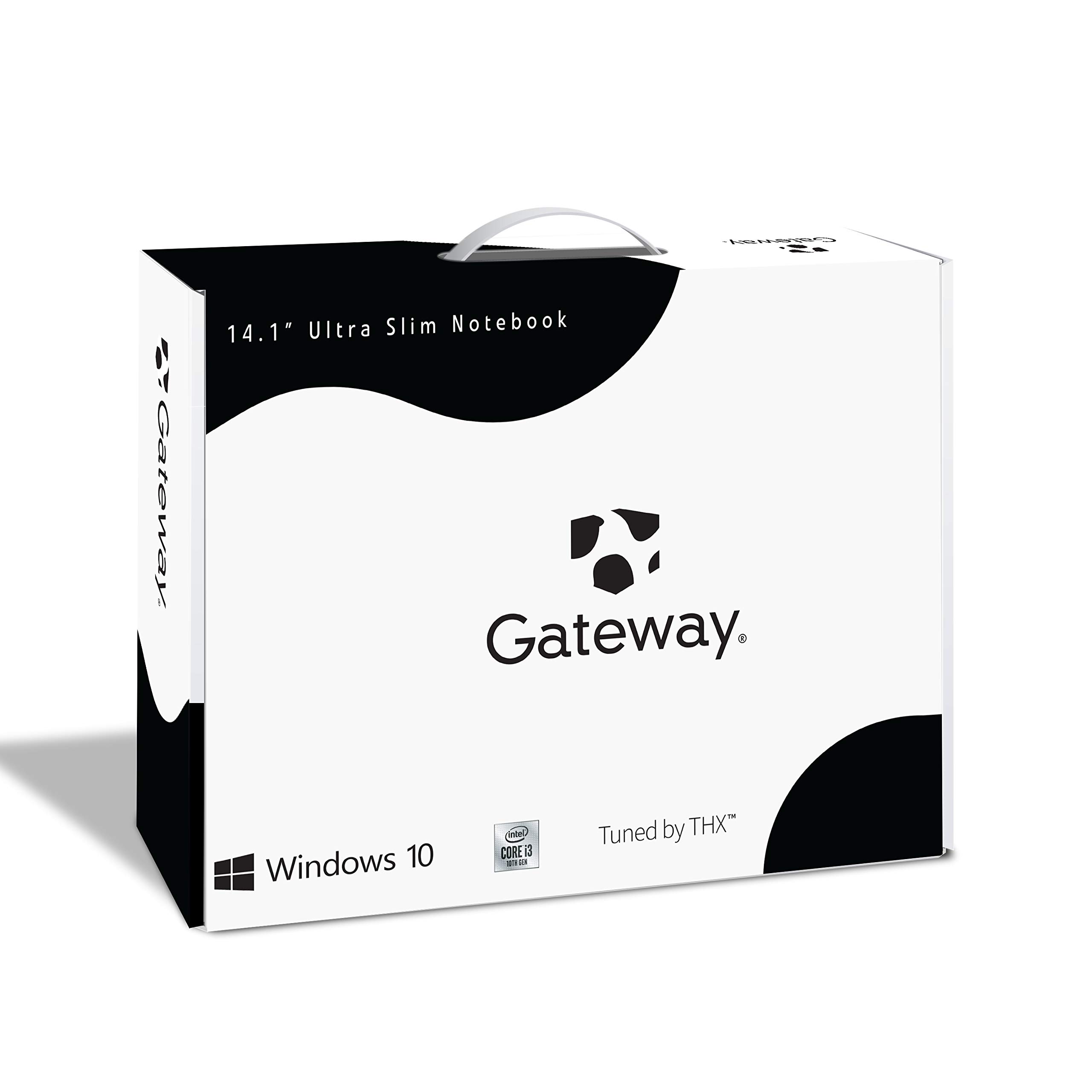 Gateway 14.1" Ultra Slim Notebook, FHD, Intel Celeron, Dual Core, 4GB/64GB, Tuned by THX Audio, Mini HDMI, Cortana, 1MP Webcam, Windows 10 S, Blue (Renewed)