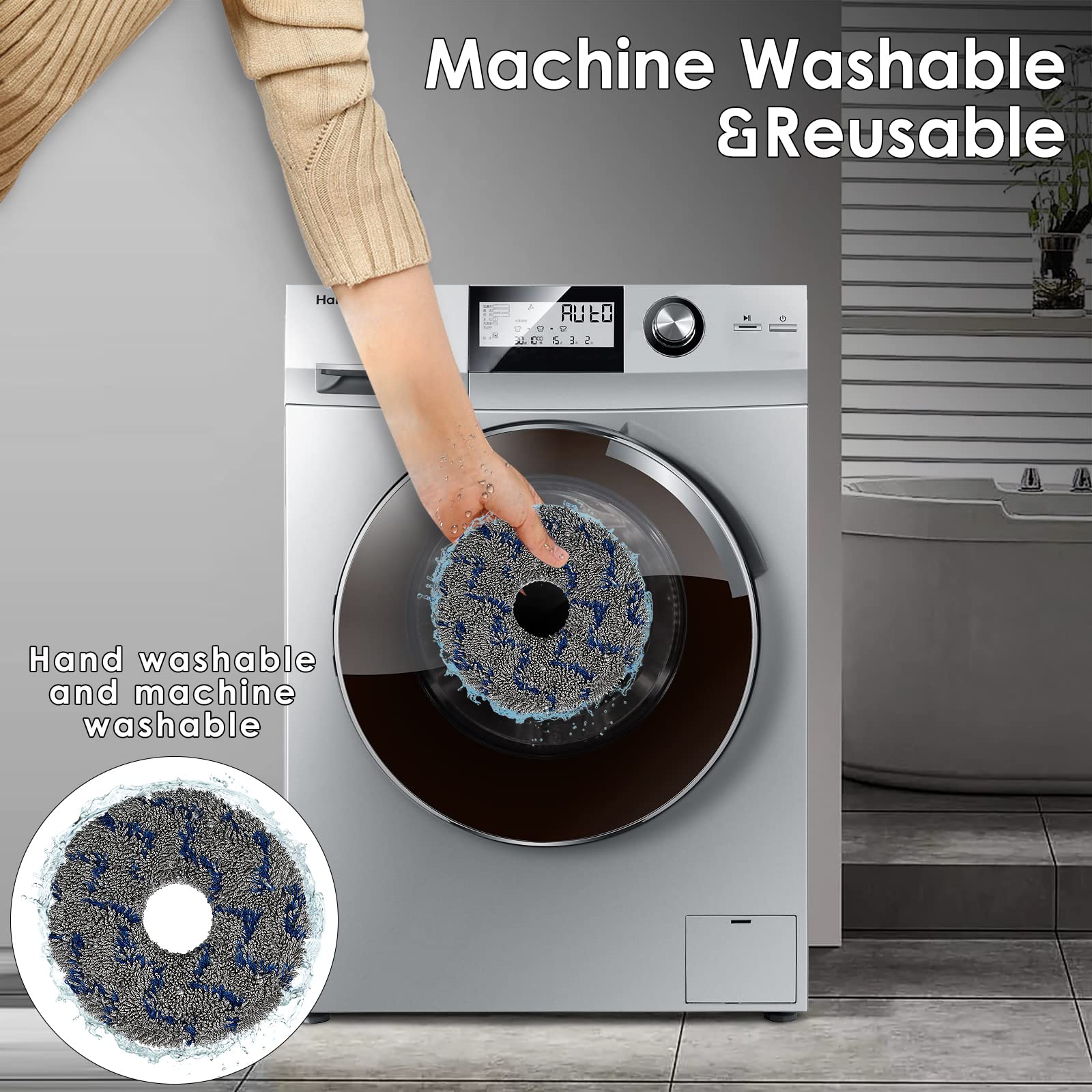 CHAIN PEAK (10 Pieces) Washable Reusable Mopping Pads for ECOVACS DEEBOT X1 Omni/ X1 PRO Omni/ X1 Turbo/ X1 PLUS/T10 Omni/ T10 Turbo, Strong Stain Removing Wipes Cloth Pads Premium Microfiber